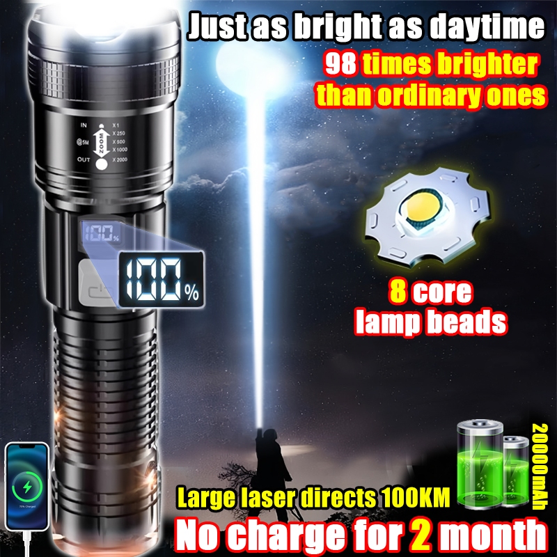 [telescopic zoom]Super Bright LED flashlight rechargeabl waterproof ...