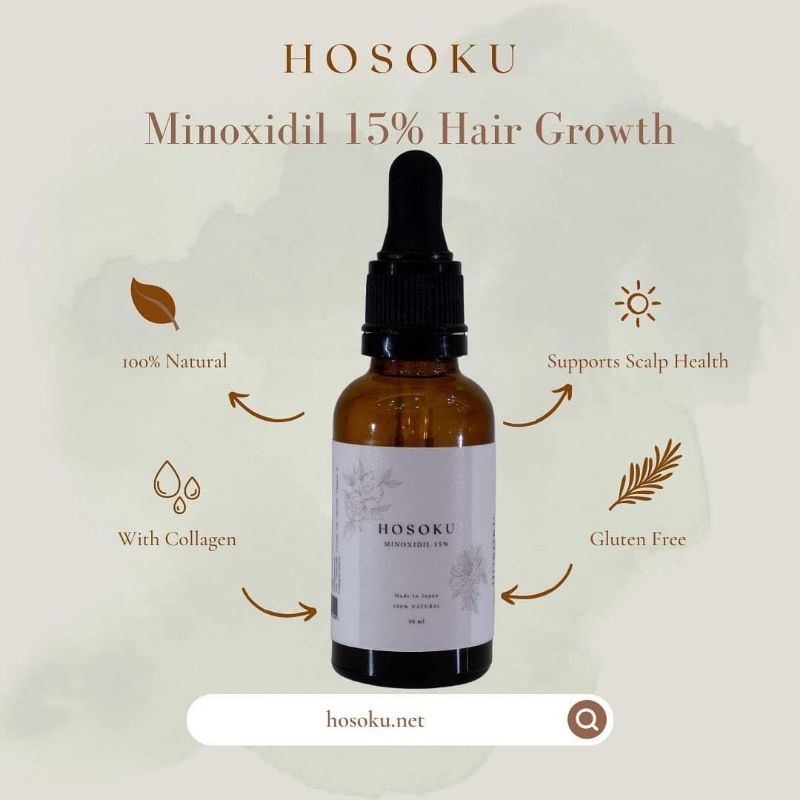 HOSOKU MINOXIDIL 15% ORIGINAL Hair Growth With Collagen And Castor Oil ...