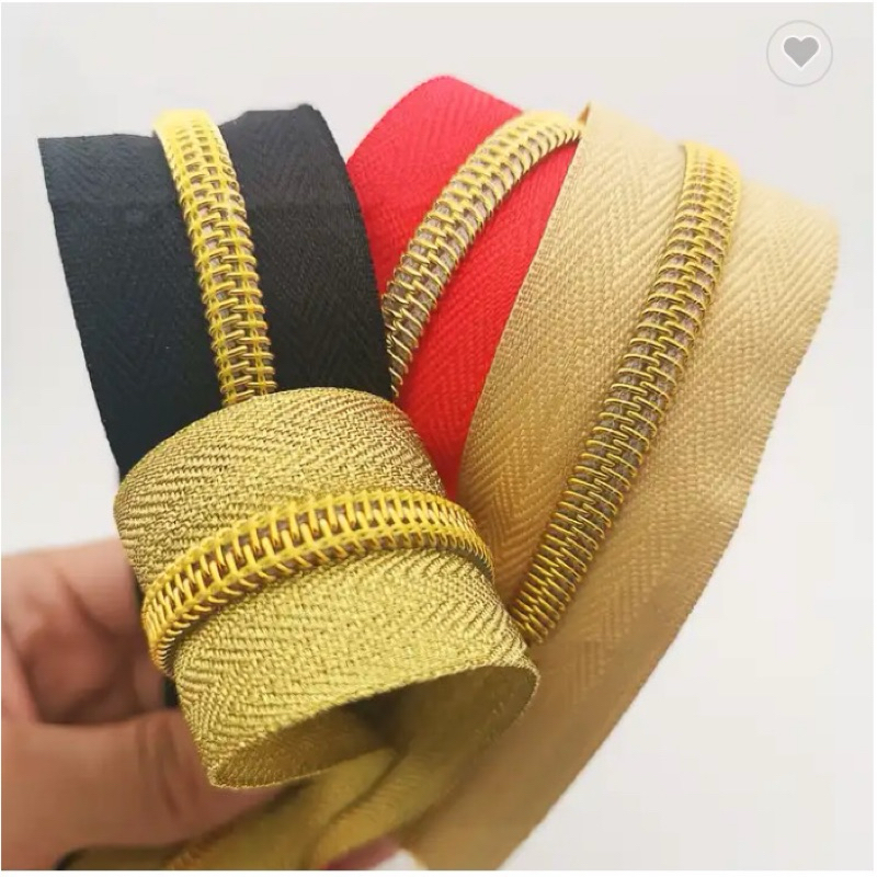 NYLON ZIPPER # 5 Gold Teeth and Silver Per Roll Continuous Zipper 5 Bag ...