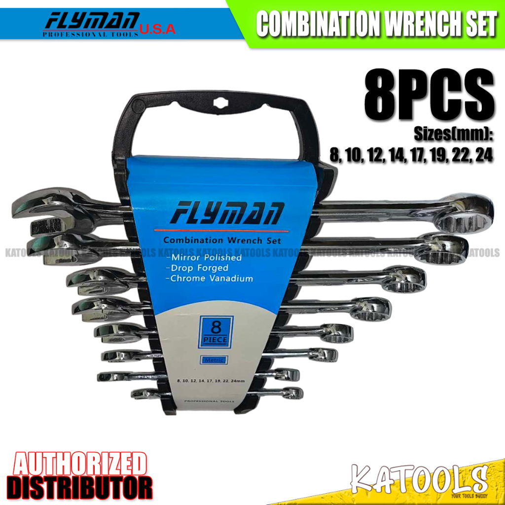 KATOOLS ~ Flyman 8-24mm Combination Wrench Set 8pcs Mirror Polished ...