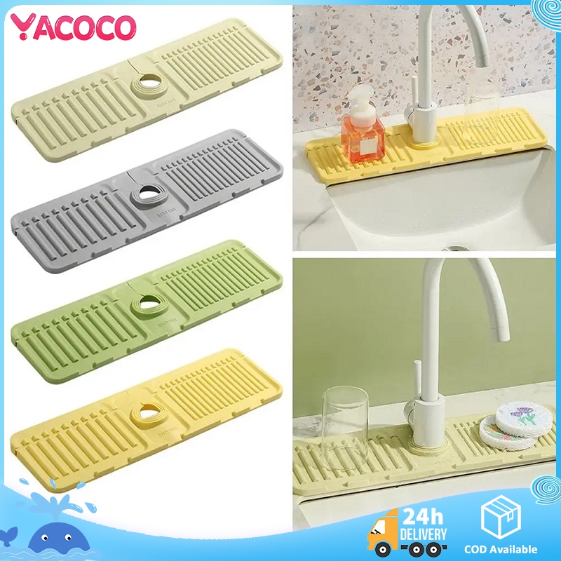 Silicone Tap Splash Guard Waterproof Draining Pad Sink Storage Plate ...
