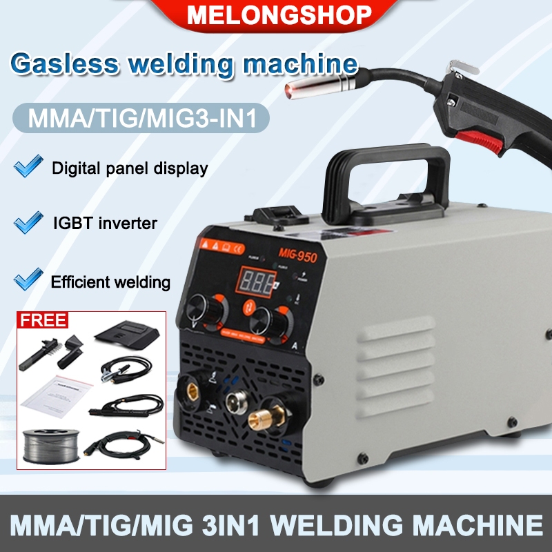 MIG-950 Portable MIG Welding Machine MIG/MMA 3IN1 Gasless Welder Digital Display Welder DC ...