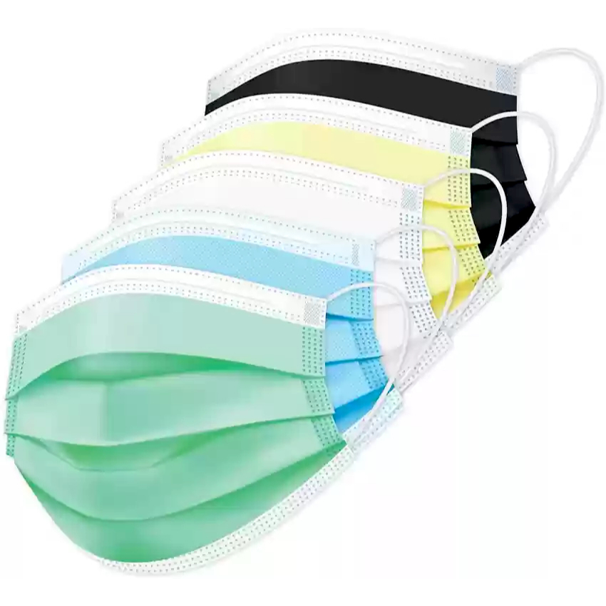 50pcs Black Earloop Face Mask Black Strap Disposable 3D 3ply Aesthetic ...