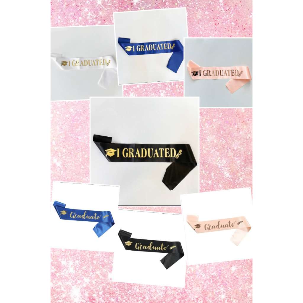 Graduation strap Gold stamping I GRADUATED silk ceremonial Sashes ...