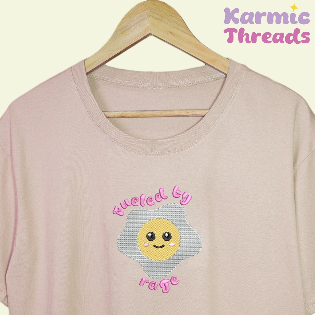 Embroidered Fueled by Rage Egg T-shirt (Angry Animals Collection ...
