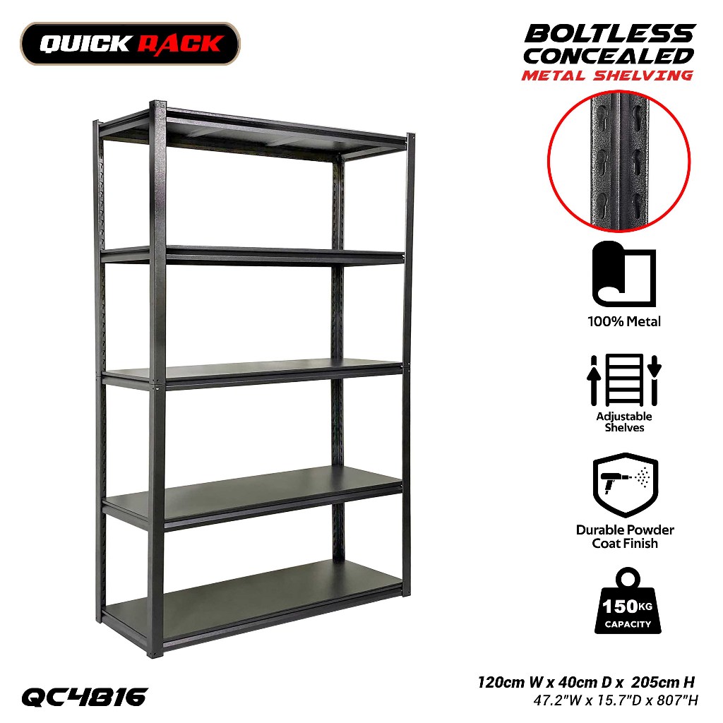 QUICKRACK Boltless Concealed Metal Shelving 150kg Capacity | Shopee Philippines