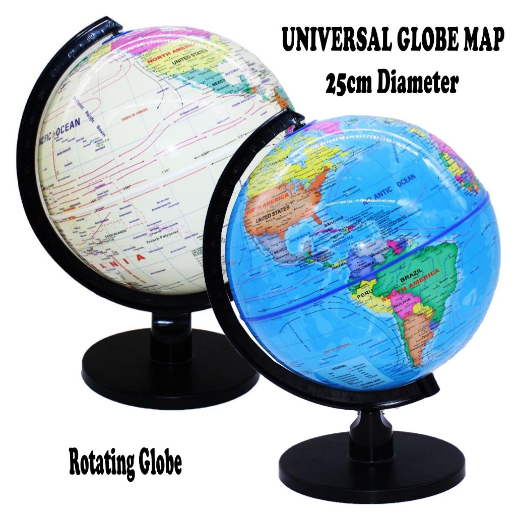 Universal globe world map geography educational study 360° degree 25cm ...