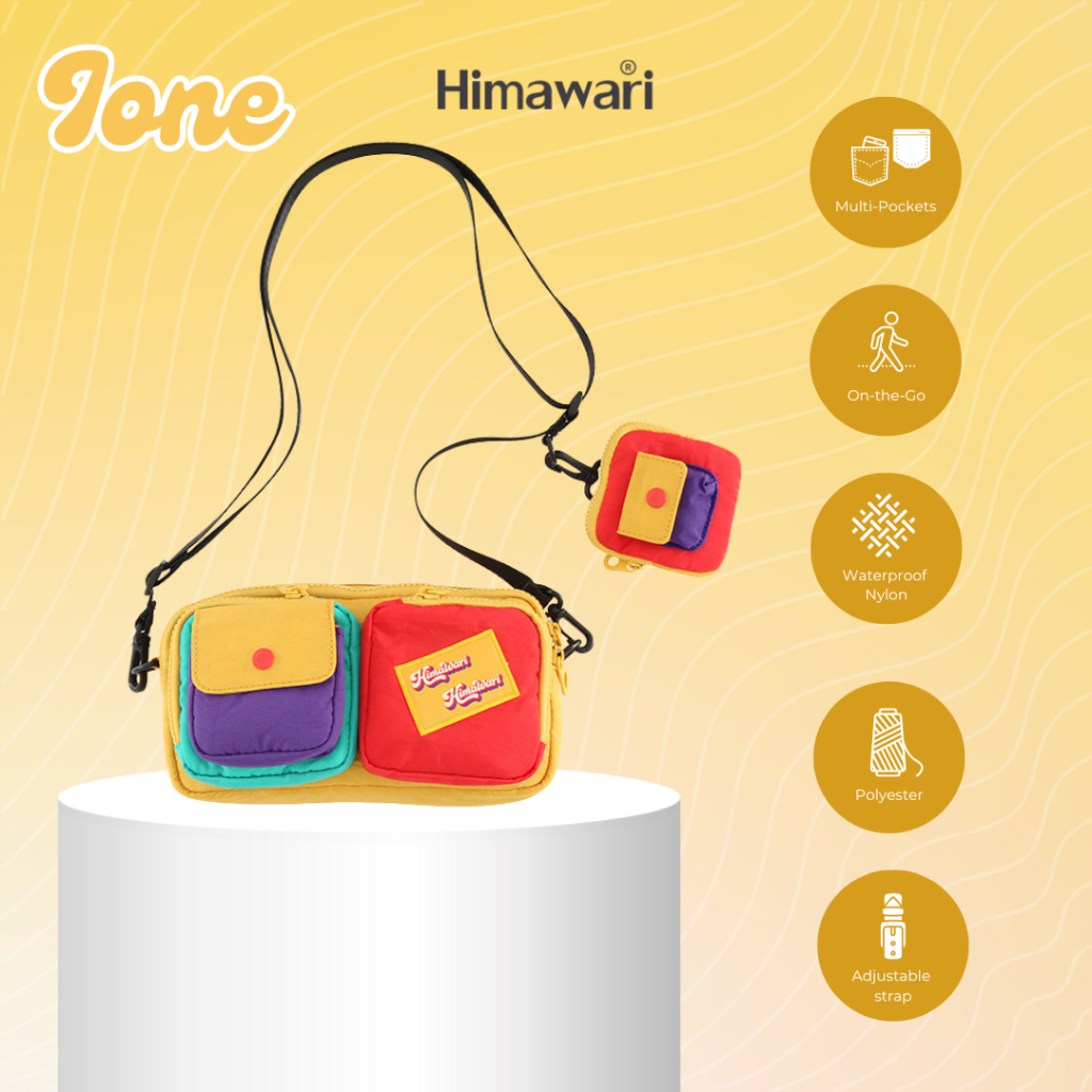 Himawari Ione Sling Bag (8011-04) -Yellow/Dark Purple | Shopee Philippines