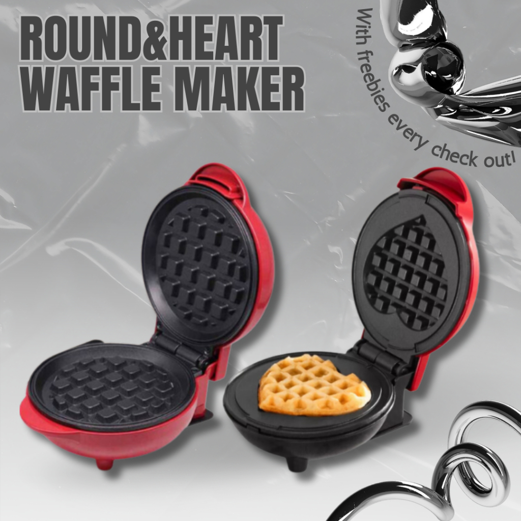 Mini Heart and Round Waffle Maker Non Stick Perfect Waffle Maker High ...
