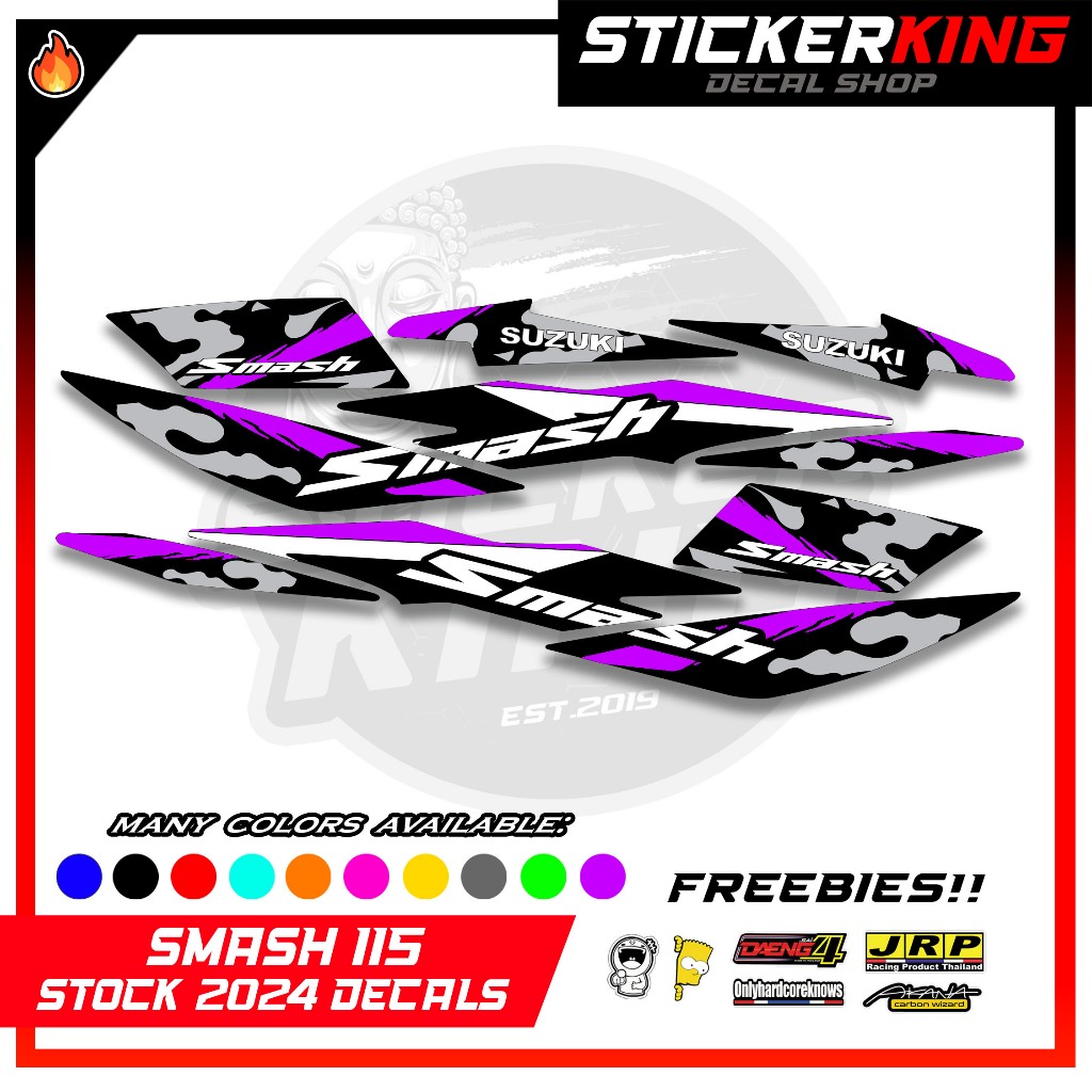 SUZUKI SMASH 115 STOCK NEW DESIGN 2024 DECALS WHIT FREEBIES (PREMIUM ...