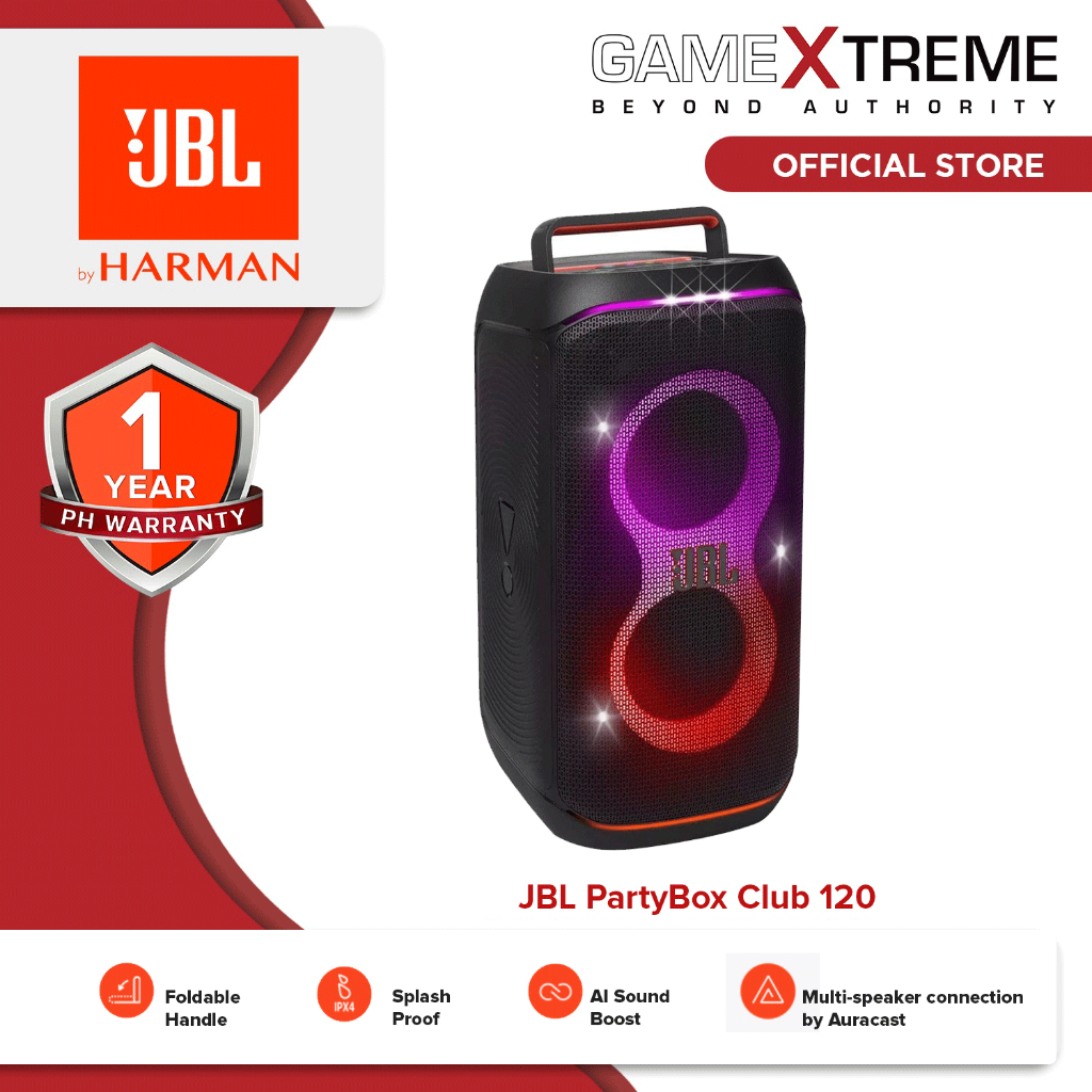 JBL PartyBox Club 120 Portable Party Speaker with Built-in Lights ...