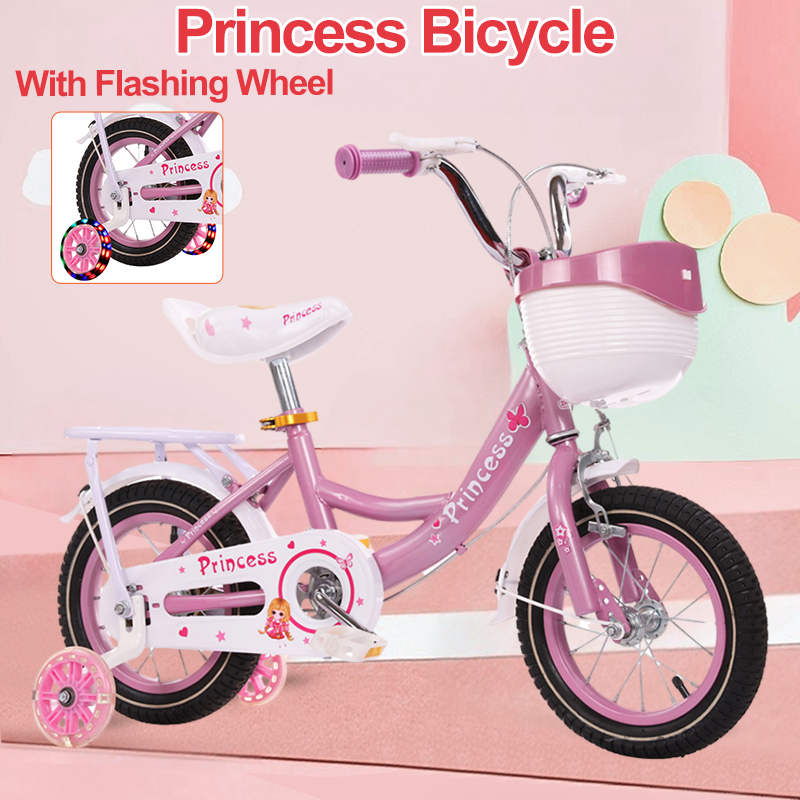 Princess Bicycle Girl Bike Kids Bike for Girls With Training Wheels ...
