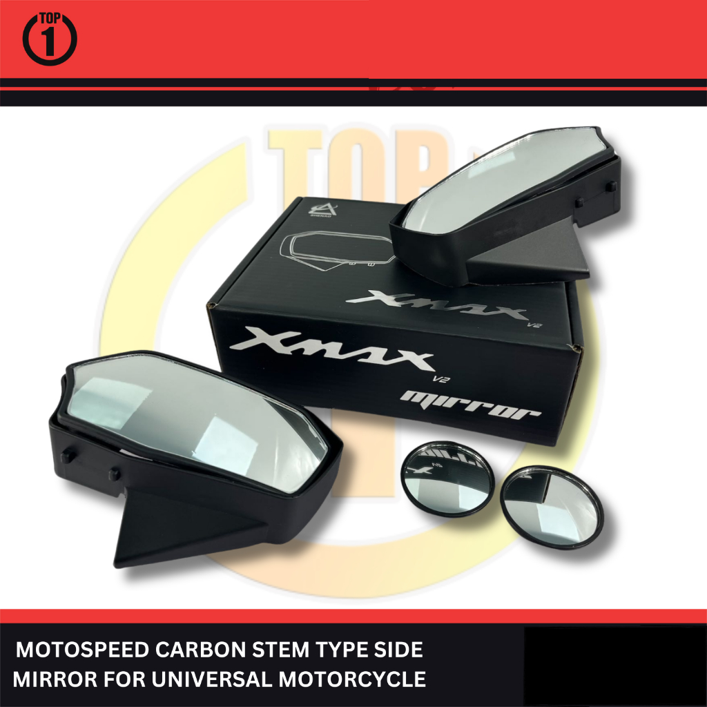 Top1 Motors 1 Pair Side Mirror Sergeant Style For XMAX VERSION 1/2 2017 ...