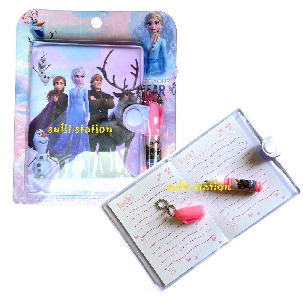 FROZEN ELSA ANNA CHARACTER MINI NOTEBOOK MEMO NOTEPAD with PEN | Shopee ...