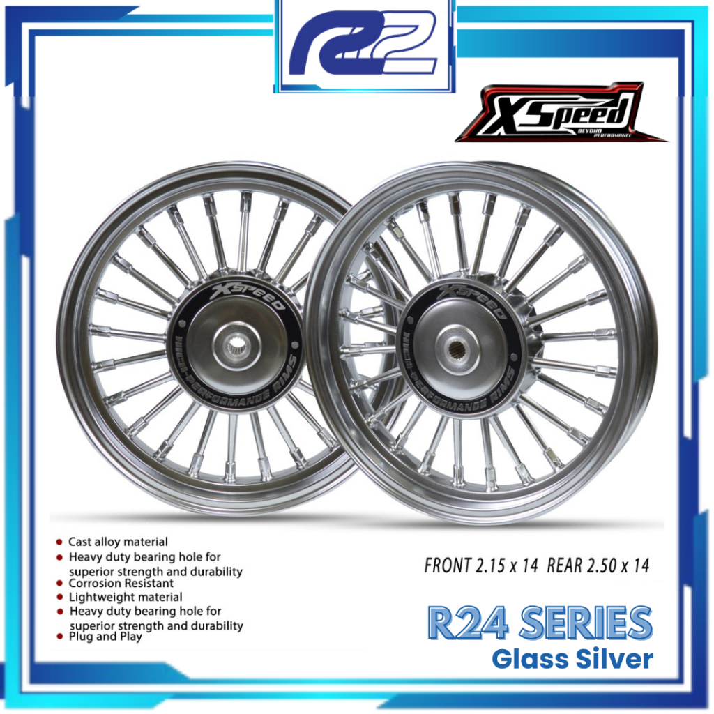 XSPEED MAGS R24 Glass Silver for Mio 125 / Mio 115 / Click 125/150 ( 4 ...