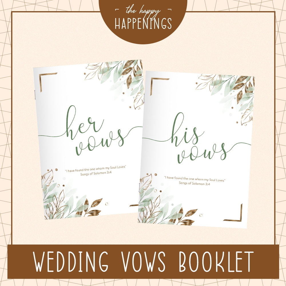 2pcs GENERIC BOOKLET Pair of Wedding Vows (Set of 2pcs) | His Her Vows ...