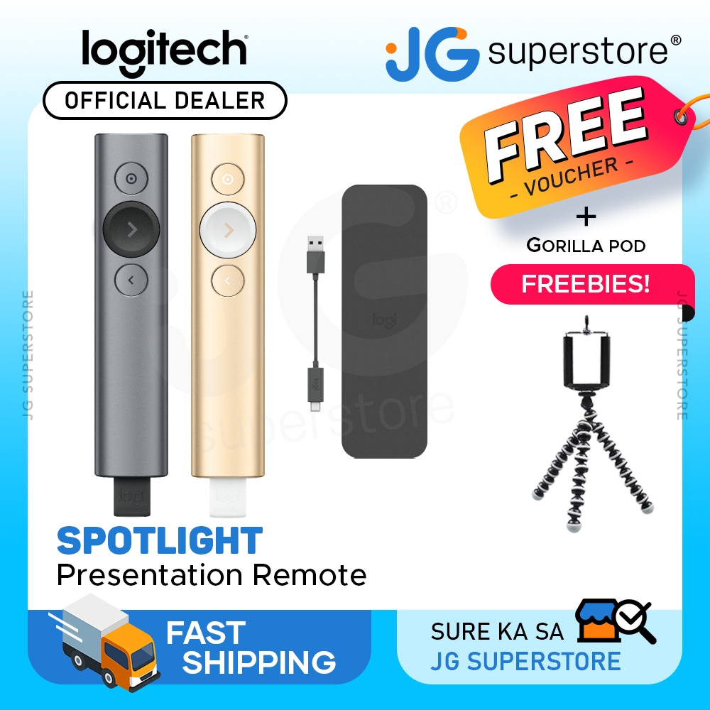 Logitech Spotlight Presentation Remote Advanced Digital Highlighting w/ Bluetooth, Quick ...