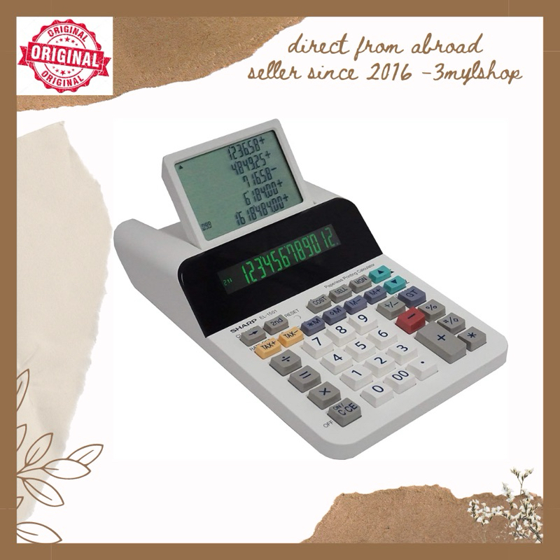 Sharp El-1501 Compact Cordless Paperless Large 12-Digit Display Desktop ...