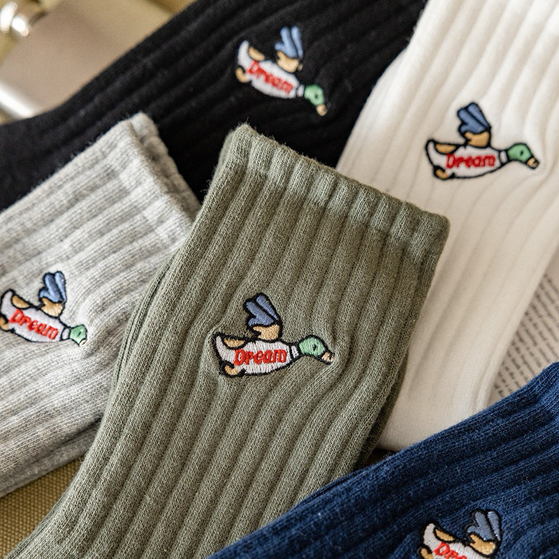 Iconic Socks Premium Thick Plain Mallard Duck Sports Mid Crew Cut ...