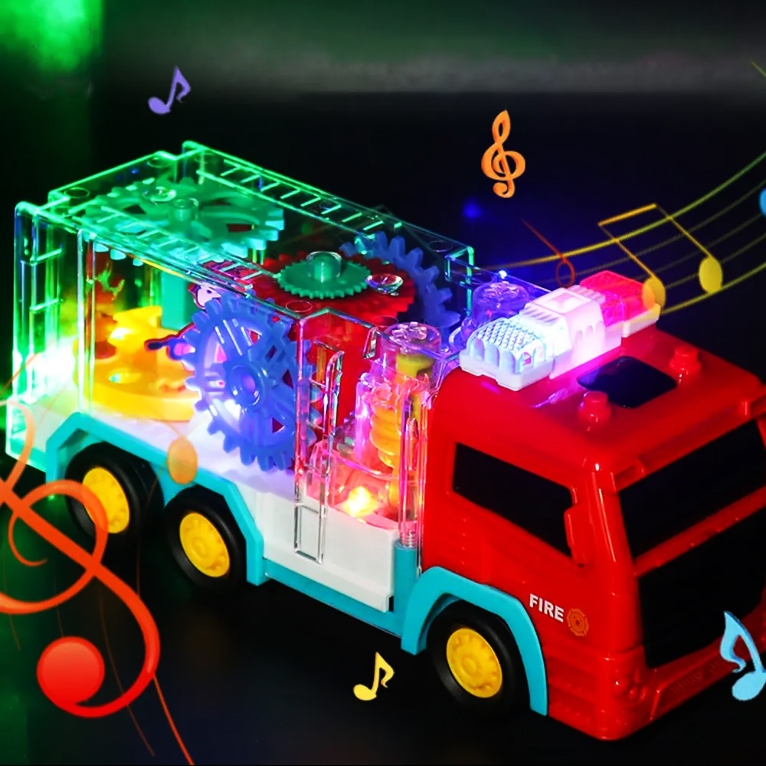 Lighting gear Fire Truck educational battery operated gear fire truck ...