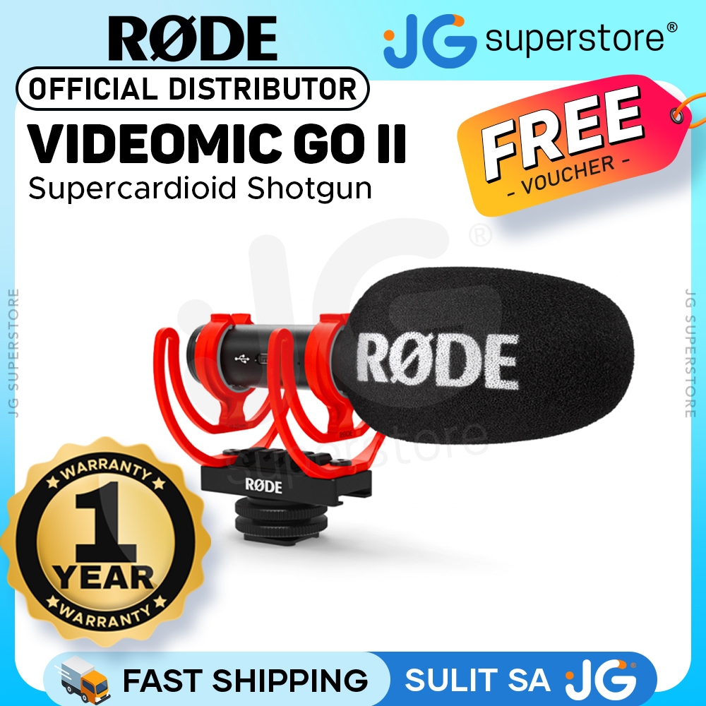 RODE VideoMic GO II Supercardioid Condenser Shotgun Microphone Plug ...