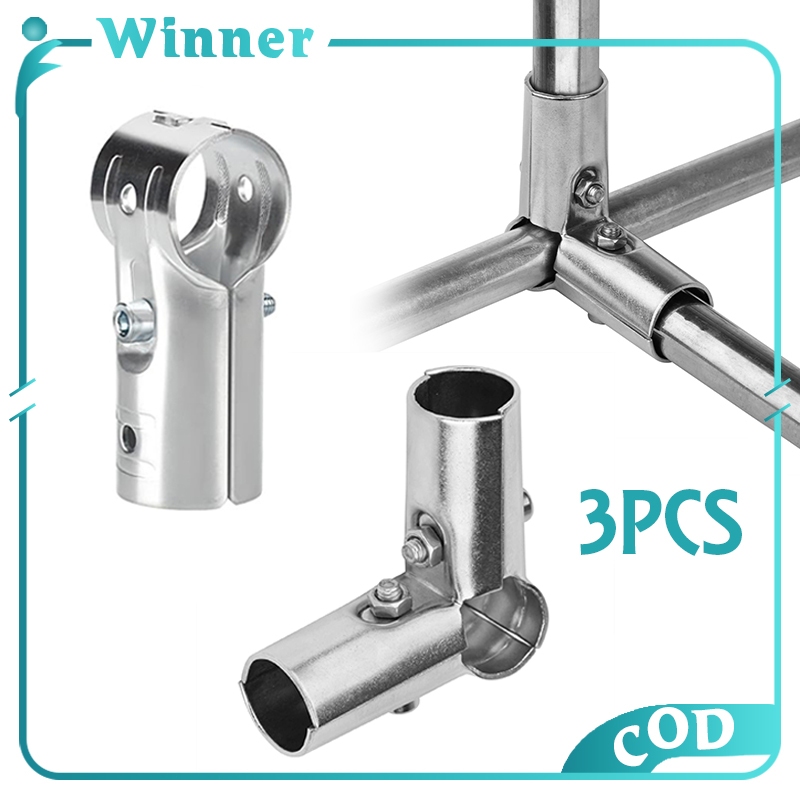3PCS Structural Pipe Connectors 25mm Stainless Steel Pipe Rod Support ...