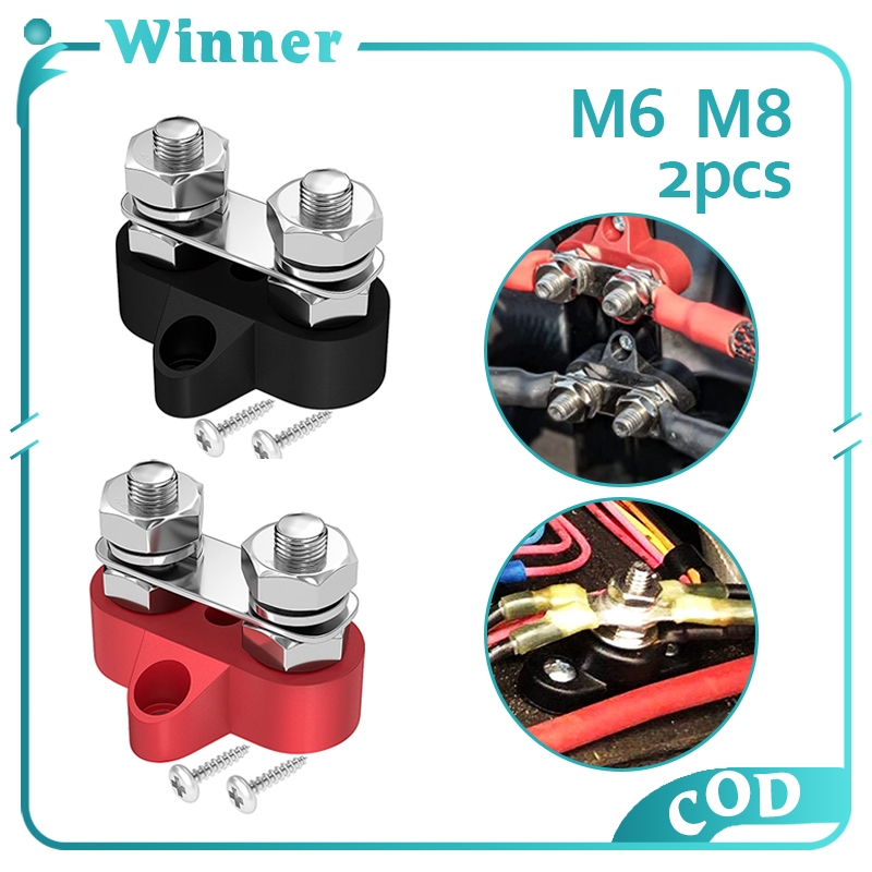 M6 M8 Terminal Block Studs Positive Negative Insulated Power Distribution Stud For RV Boat ...