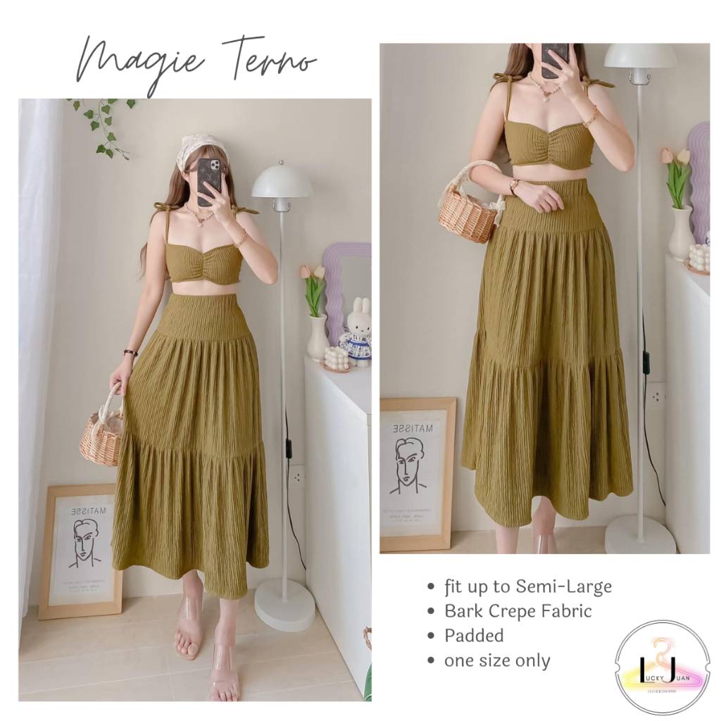 [luckyjuan] Magie Terno | Bark Crepe Fabric | Fit up to Semi-large ...