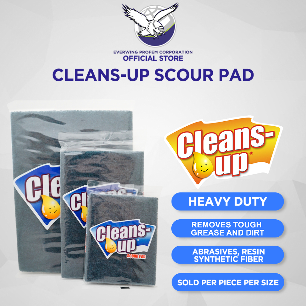 Cleans Up Scrubbing Green Scour Pad (Heavy Duty Cleans Pots Pans ...