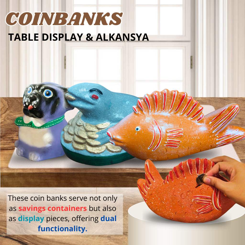 Coinbank Ceramic Alkansya Piggy Bank for Adults & Kids, Ipon Challenge ...