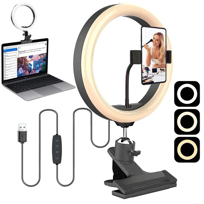26CM Selfie Bulb Type Ring Light Clip On Laptop Computer Video ...