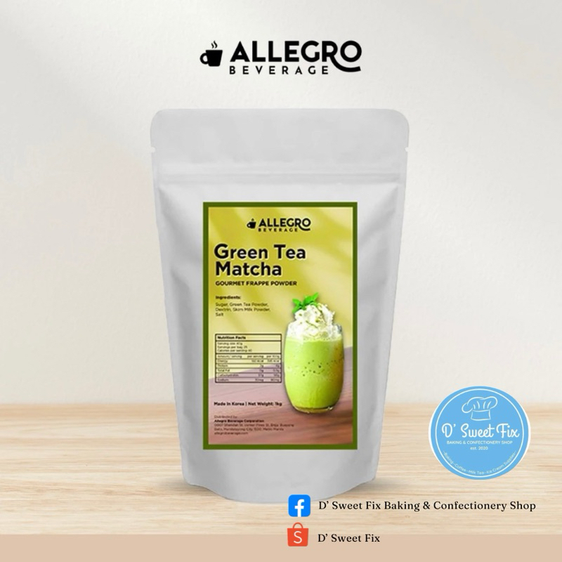 Allegro Frappe Powder Green Tea Matcha 1kg | Shopee Philippines