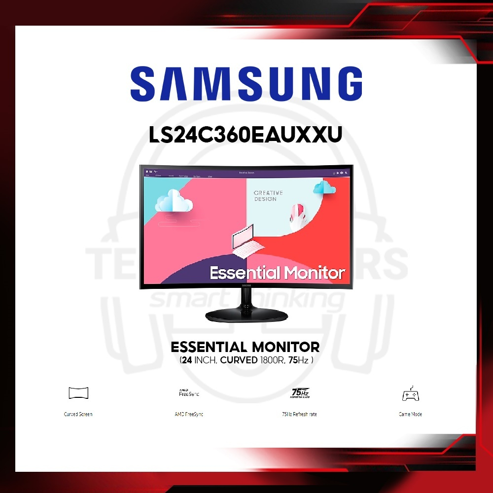 Samsung 24” Curved Monitor ( LS24C360EAEXXP, VA, VGA, Wall Mount, HDMI ...