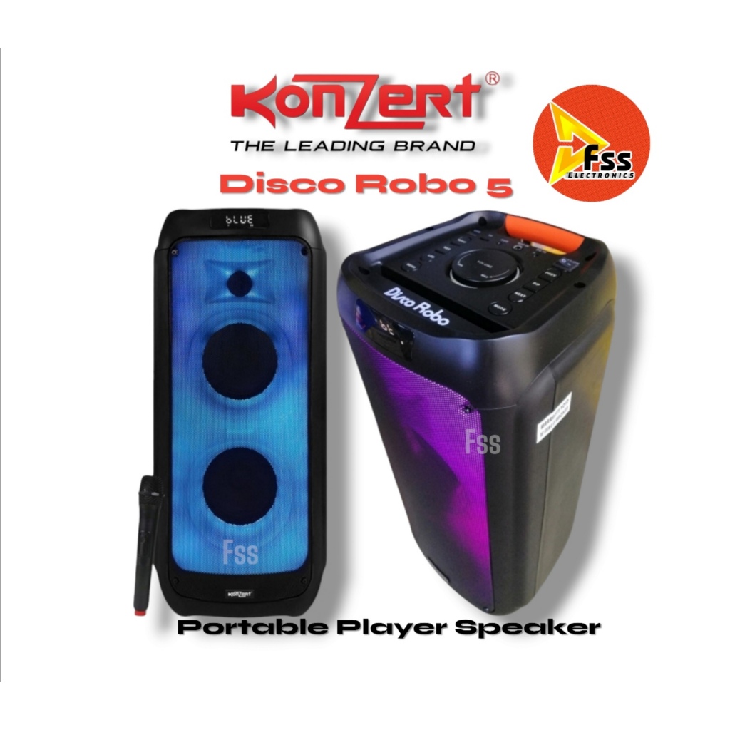 Konzert DISCO ROBO 5 2x5.5" Party Speaker System with Bluetooth USB ...