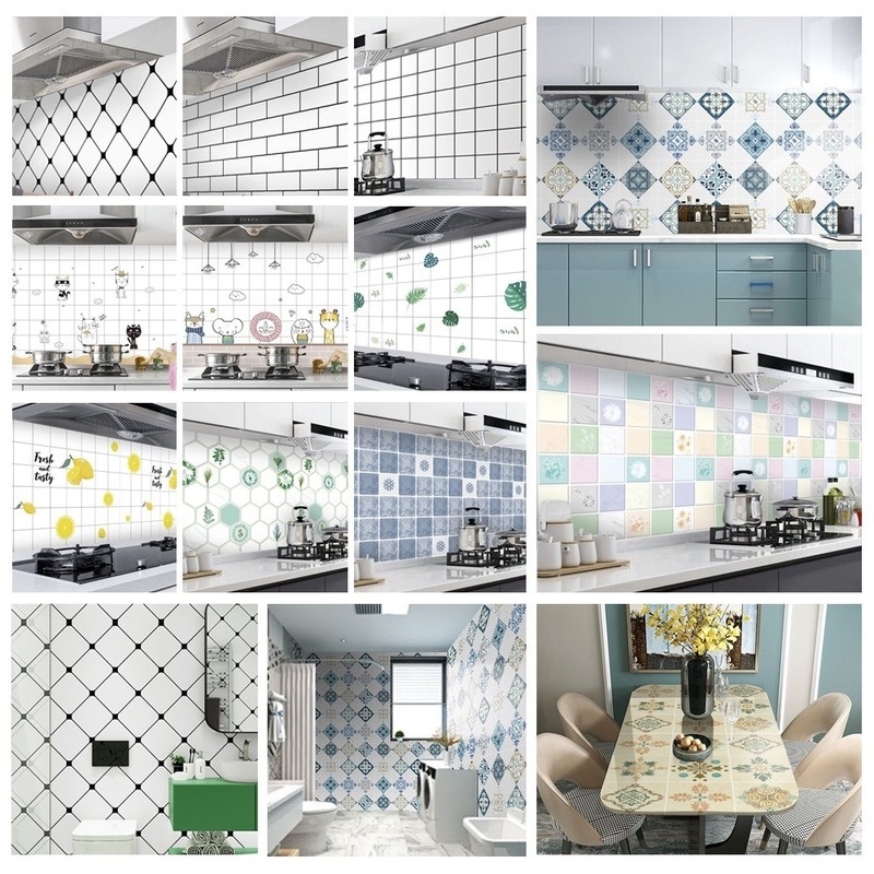 3/5/10M*60CM Kitchen Wallpaper Stickers Anti-oil Waterproof Tile Self ...