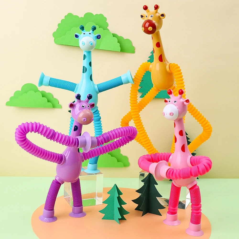 Giraffe Toy Pop Tubes Mixed Animals Suction Fidget Toys Children Gifts ...