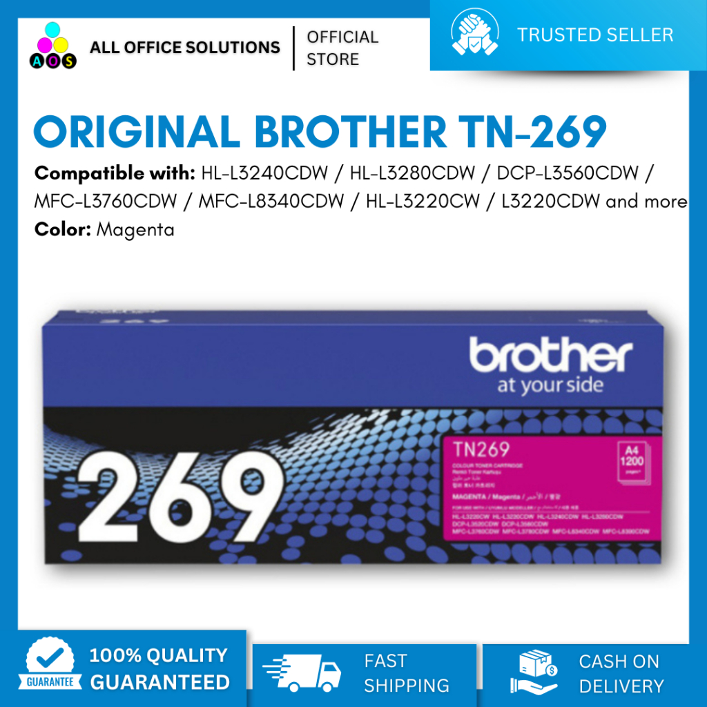 Original Brother TN269 Cyan Magenta Yellow Black Colour Toner Cartridge | Shopee Philippines