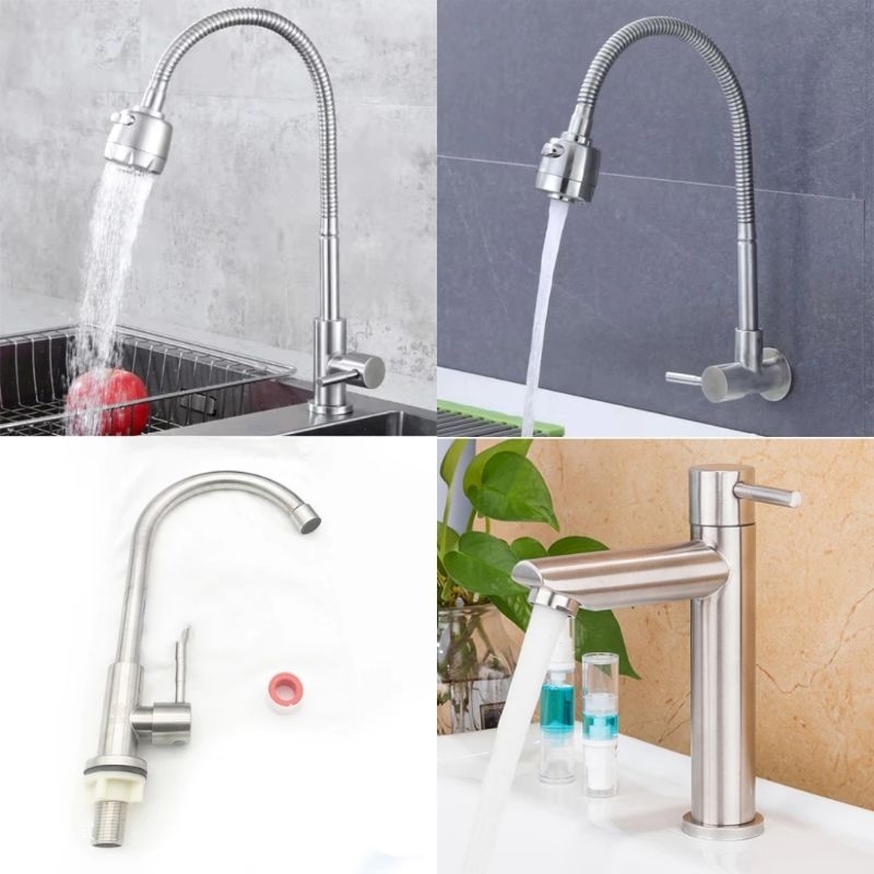 SUS304 Flexible Kitchen Faucet Rotate Freely 360° Stainless Steel ...