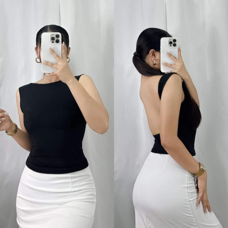 ALLTRENDS SABRINA Backless Sando Double Lining in Front | Shopee ...