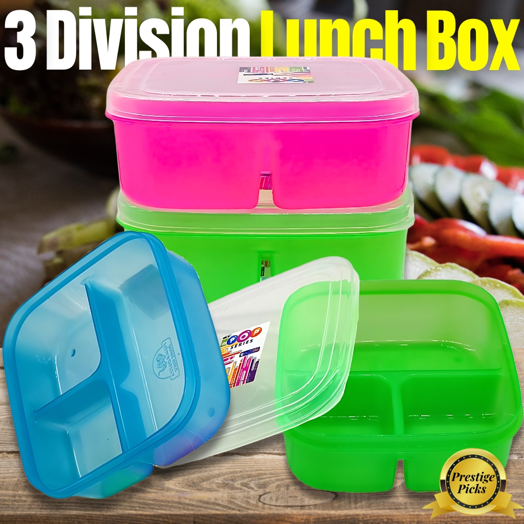Lunch Box for Adult Kids Plastic Square Bento Lunchbox Durable ...