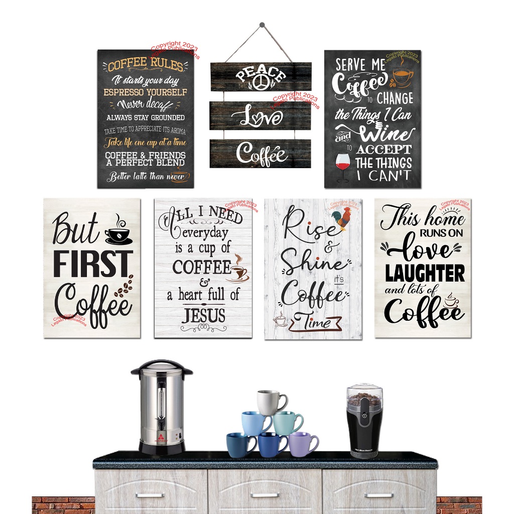 All Rustic Wood Coffee Sign Coffee Wall Décor Aesthetic Coffee Wall ...