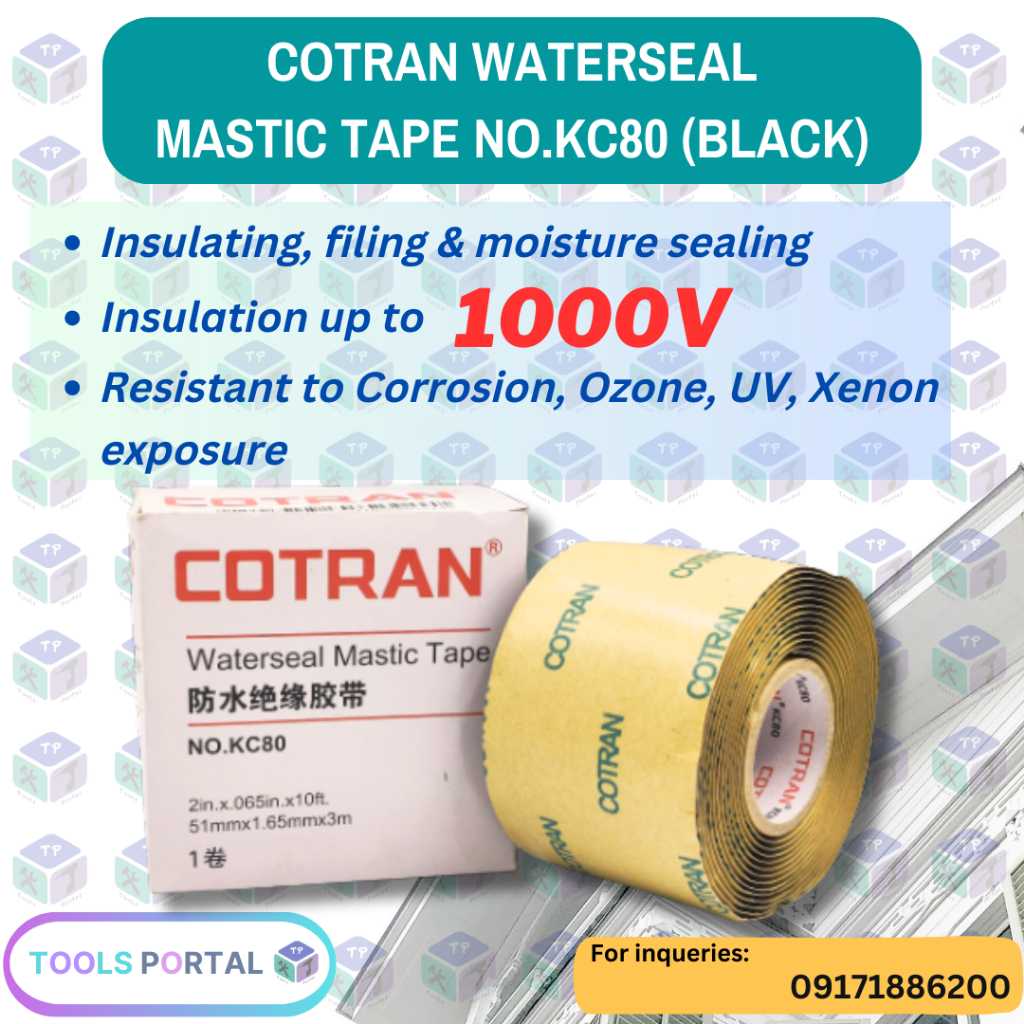 Cotran Waterproof Insulation Waterseal Mastic Tape No.KC80 (Black) 2in ...