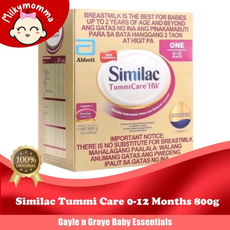 Similac Tummi Care One 0-12 Months 800g Infant Milk Supplement | Shopee ...