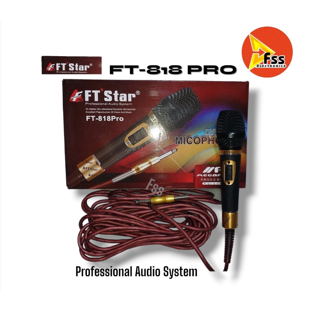 FT STAR MICROPHONE FT-818 PRO PROFESSIONAL DYNAMIC MICROPHONE SYSTEM ...