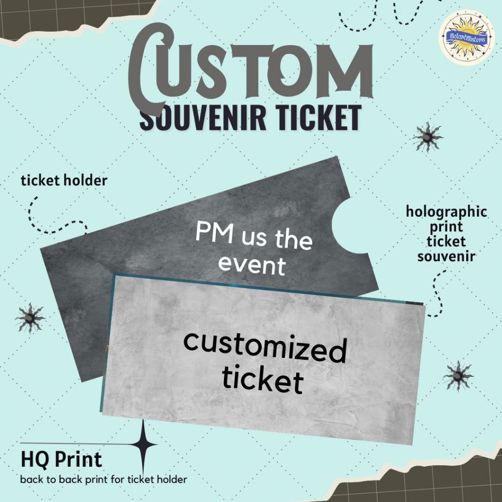 CUSTOM Souvenir Commemorative Concert Ticket merch collectible Fanmade ...