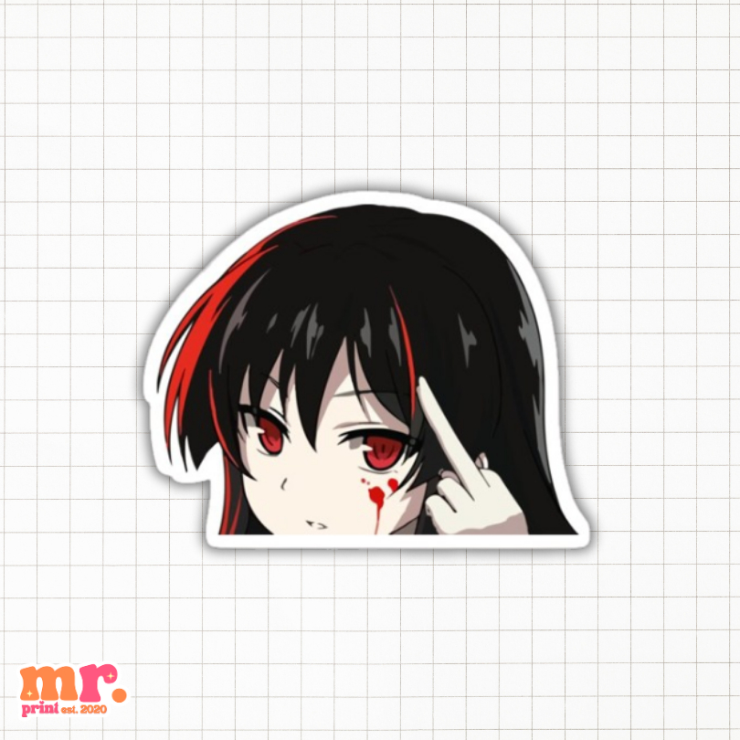 AKAME PEEKER STICKER | AKAME GA KILL | KWATERPROOF STICKERS | Shopee ...