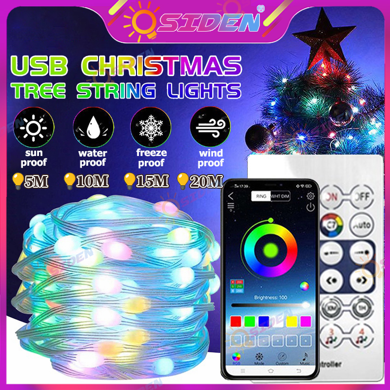 OSIDEN led fairy lights music sync strip lights 5/10/15/20M fairy ...