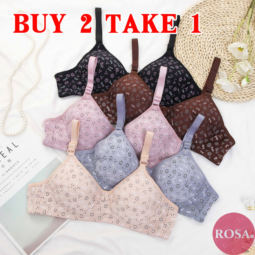 3Pcs (Buy 2 Take 1) Women's Comfortable Bra Push Up Breathable Bra Size ...