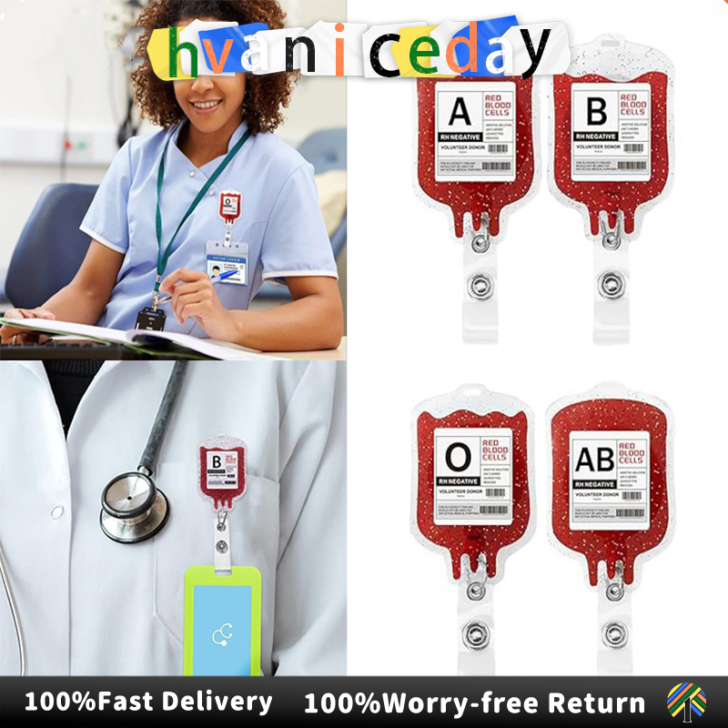 1Pack Blood Bag ID Clip Name Tag ,Badge Reel Clipfor Doctor Night-Nurse ...