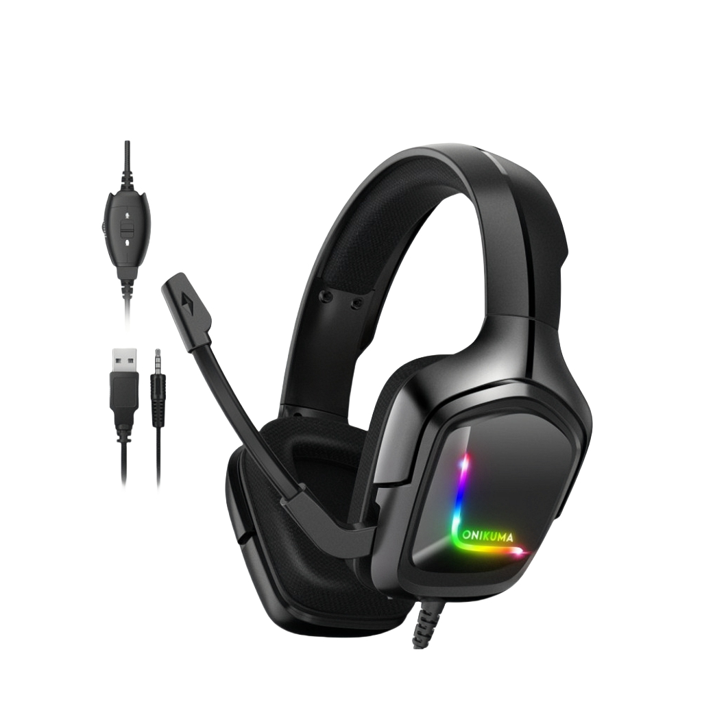 Onikuma X15 Pro Gaming Headset with Mic Noise Cancellation Cat Ear ...